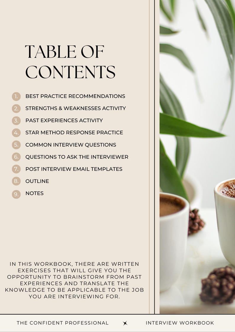 Interview Success Workbook | Job Interview Prep Guide | STAR Method ...