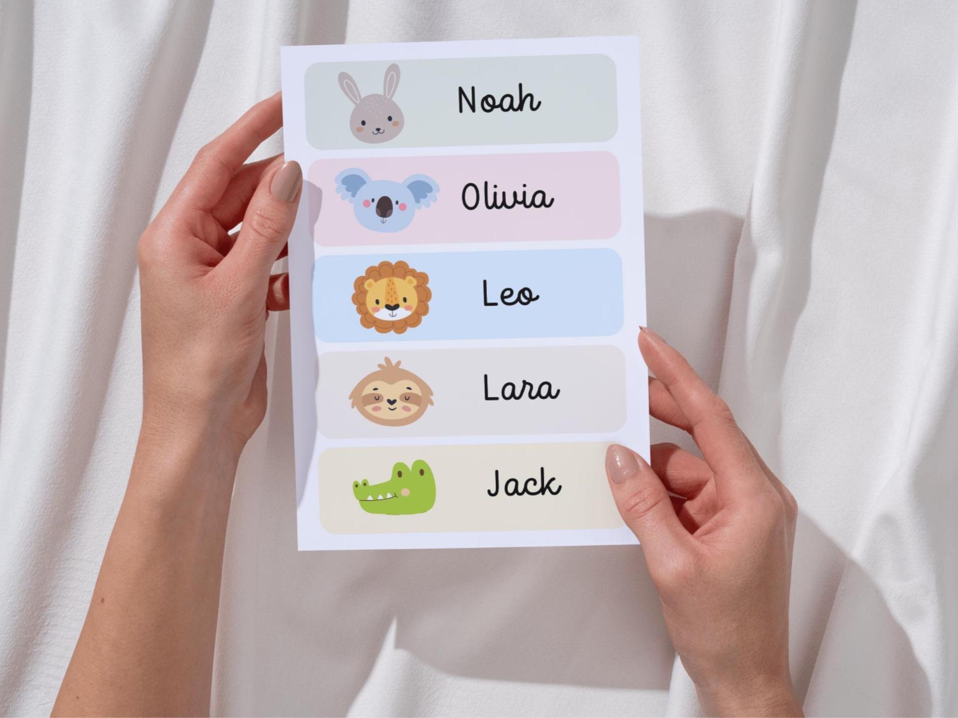 30 Cute Animal Name Tags for Preschool & Daycare – Editable Labels for ...