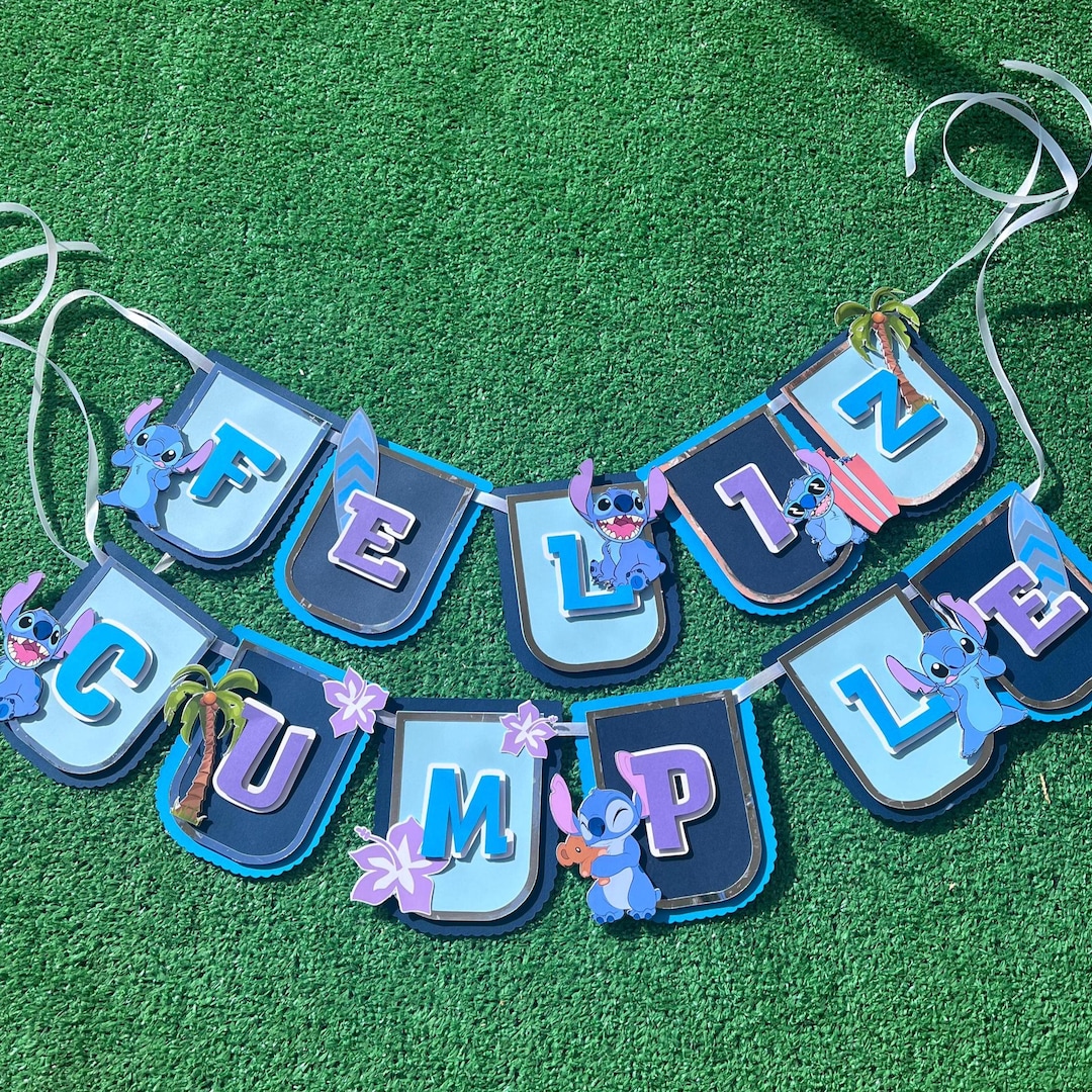 Stitch "happy Birthday" Printable Banners | .studio File + Stitch Font ...