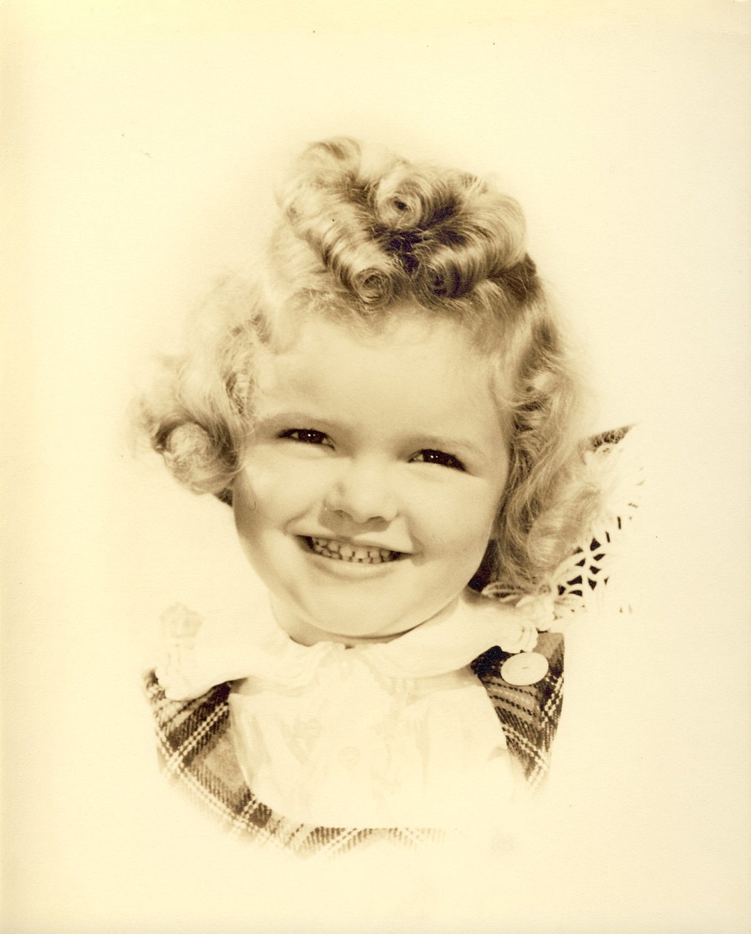 Cute Young GIRL With CURLY Shirley Temple Like Hair in 8x10 Photo Circa ...