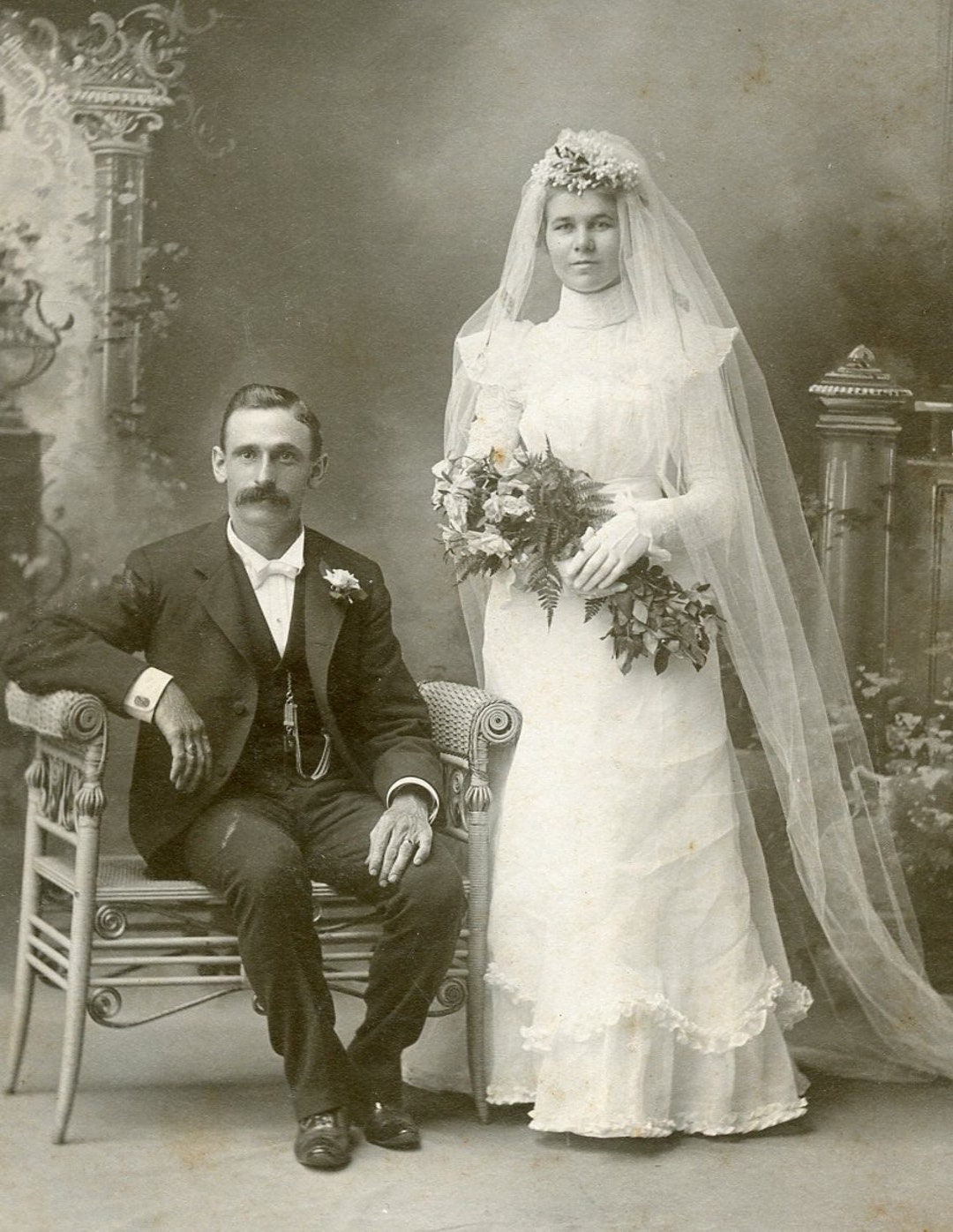 Beautiful Bride in STUNNING Edwardian WEDDING GOWN - Omaha Nebraska ...