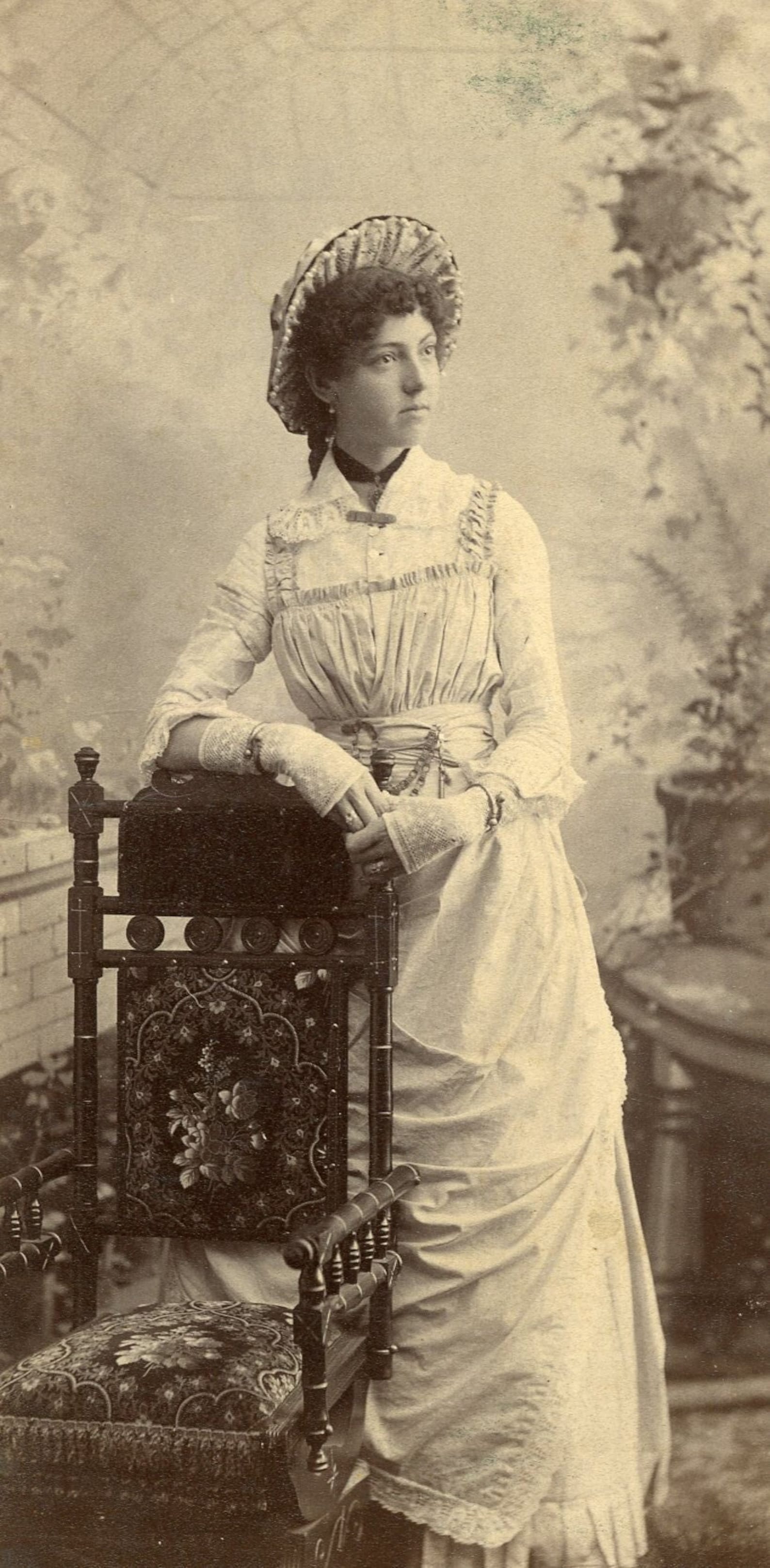 Woman in Amazing VICTORIAN GOWN + BONNET - Lowell, Massachusetts ...