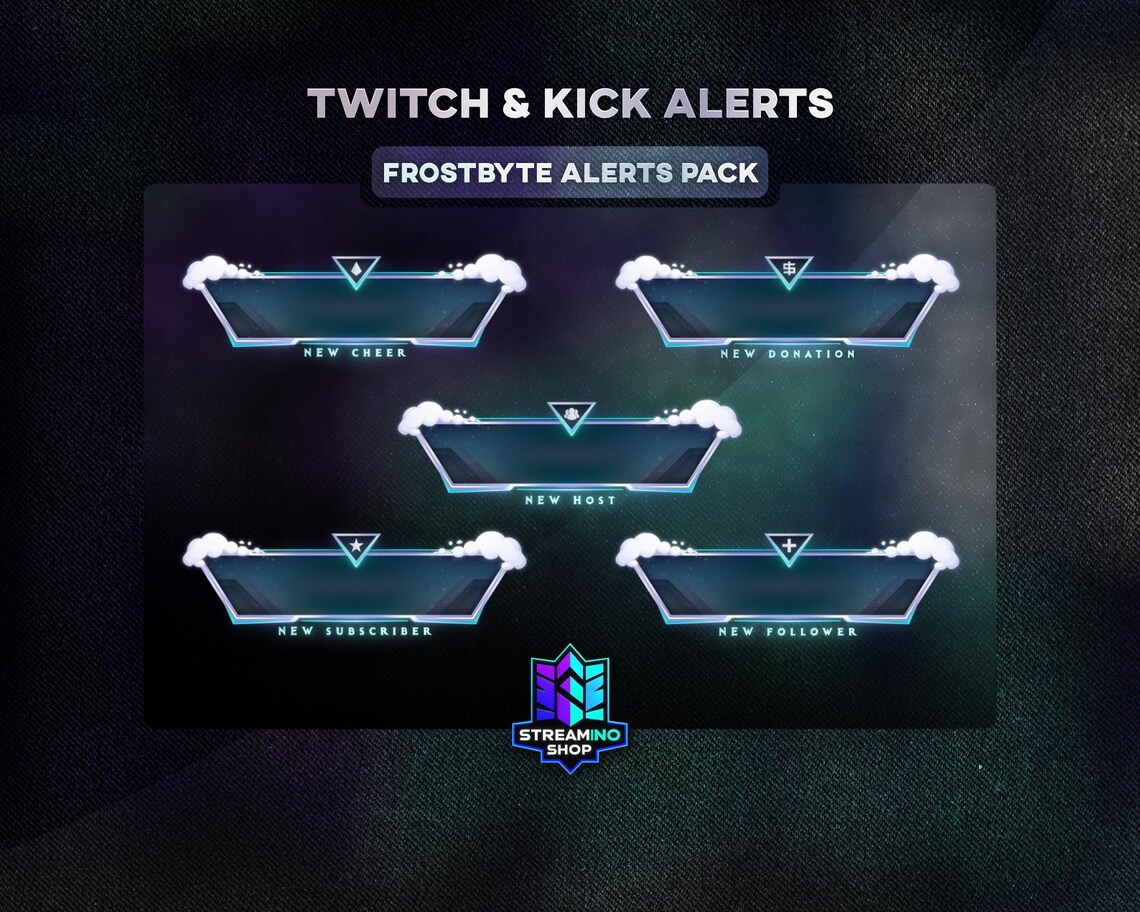 Frostbyte Stream Alerts Pack | Ice Themed Animated Alerts for Twitch ...