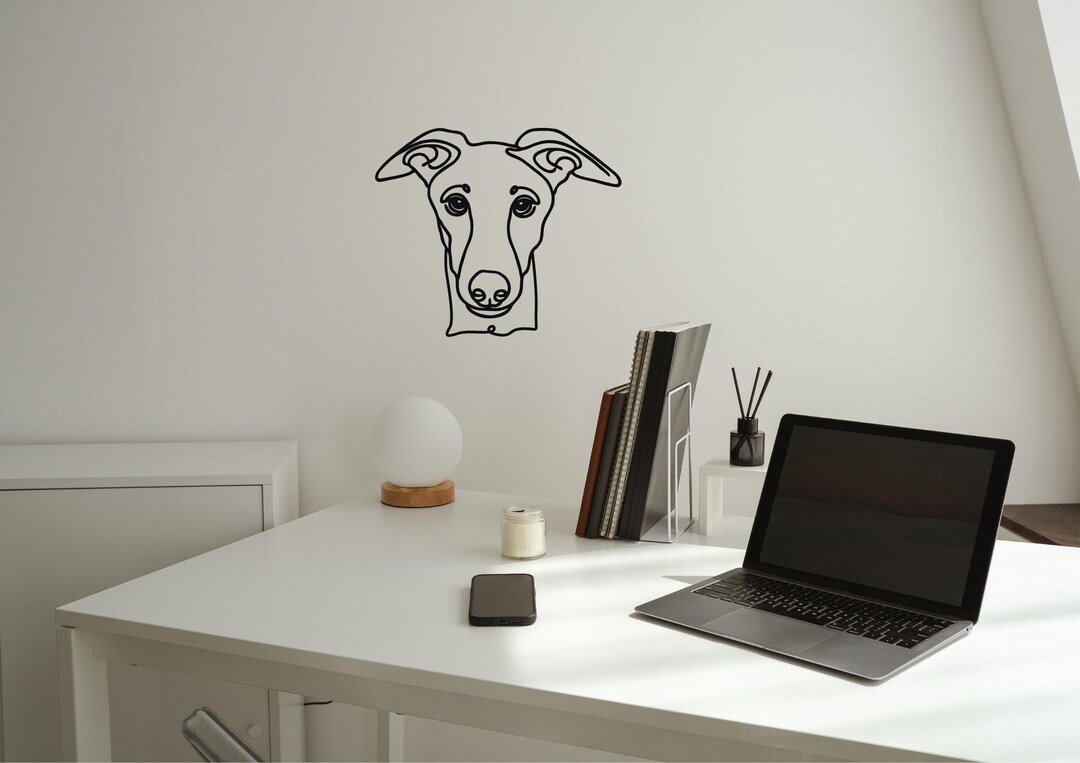 Whippet Line Art Dog Wall Decor Dog Silhouette Wall Art Pet Lover Gift ...