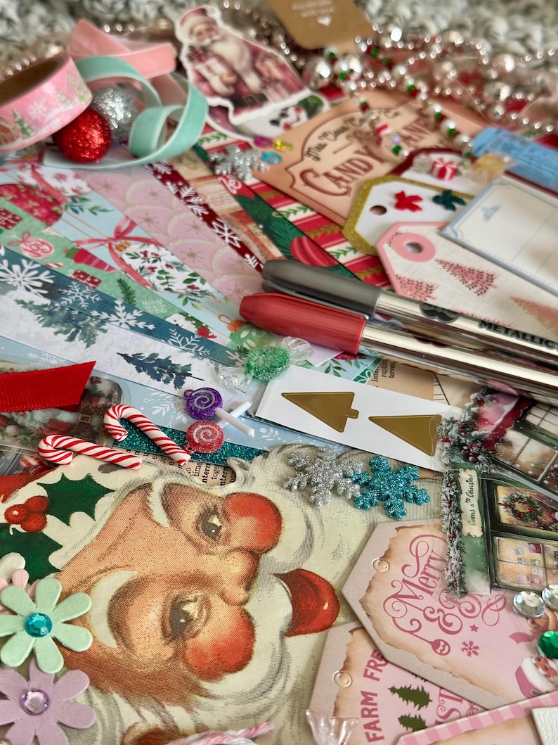 Vintage-inspired Christmas Paper Craft Kit | Junk Journal & Scrapbook ...