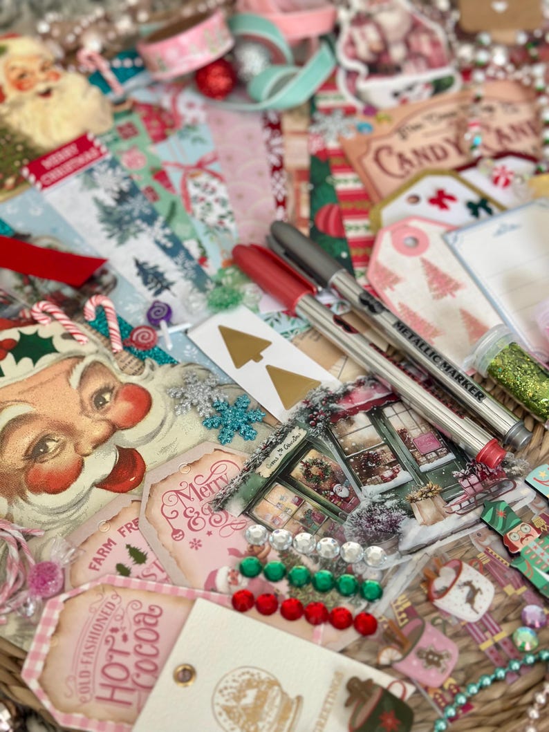 Vintage-inspired Christmas Paper Craft Kit | Junk Journal & Scrapbook ...