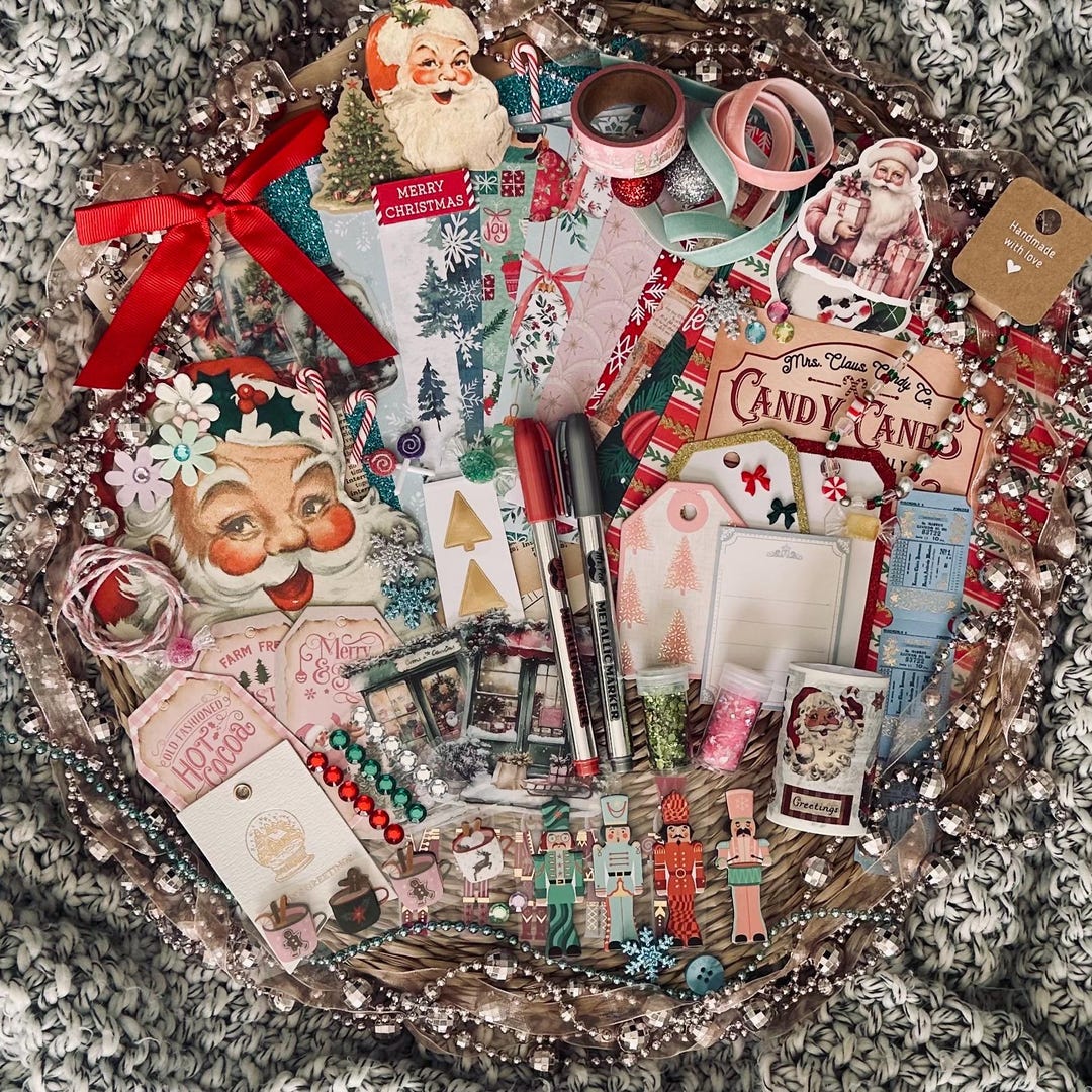 Vintage-inspired Christmas Paper Craft Kit | Junk Journal & Scrapbook ...