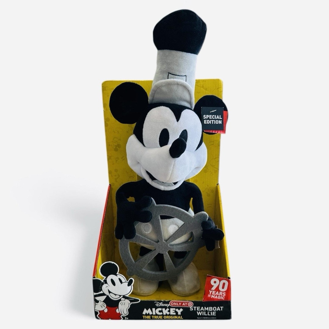 Walt Disney Whistling Mickey Mouse Steamboat Willie 18 Inch Plush Brand ...