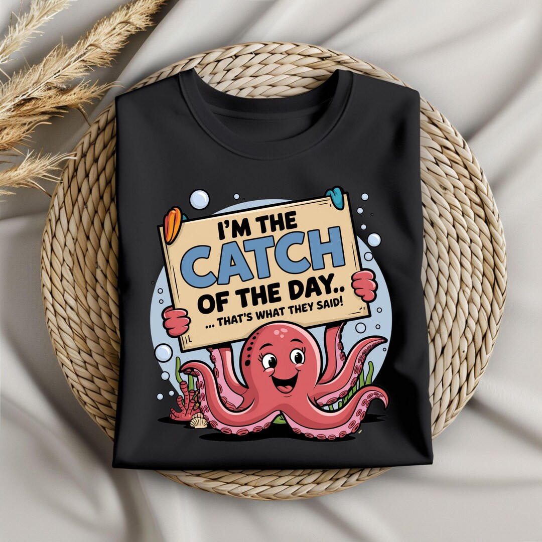 Catch of the Day Octopus PNG, Funny Sea Animal Clipart, Flirty ...