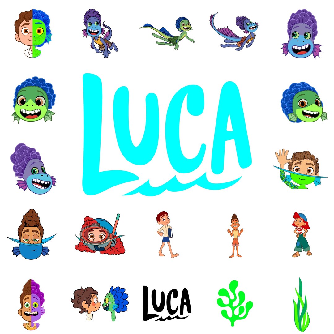 Luca Movie SVG PNG Clipart Bundle, Cute Sea Monster & Friends Cricut ...