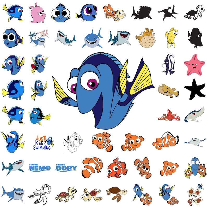 Finding Nemo SVG PNG Bundle, Nemo & Dory Clipart for Cricut, Ocean ...