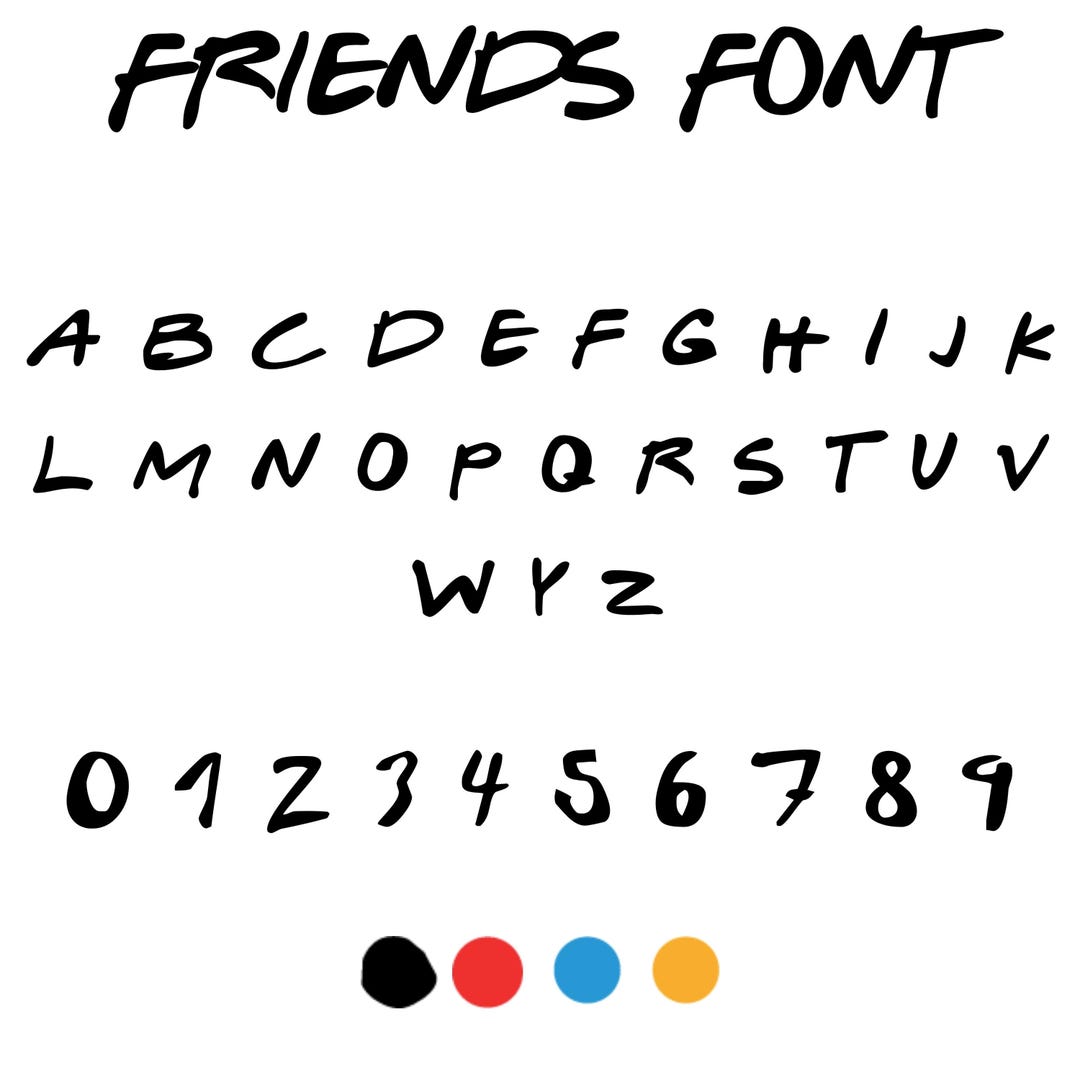 Friends Style Font SVG TTF Bundle, Cricut & Procreate Alphabet Letters ...