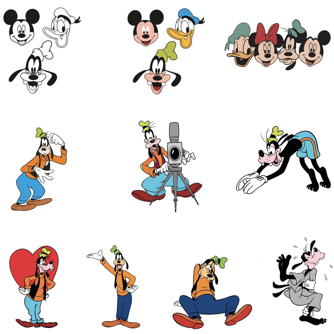 Goofy SVG PNG Bundle, Funny Goofy Clipart for Cricut, Cartoon Character ...