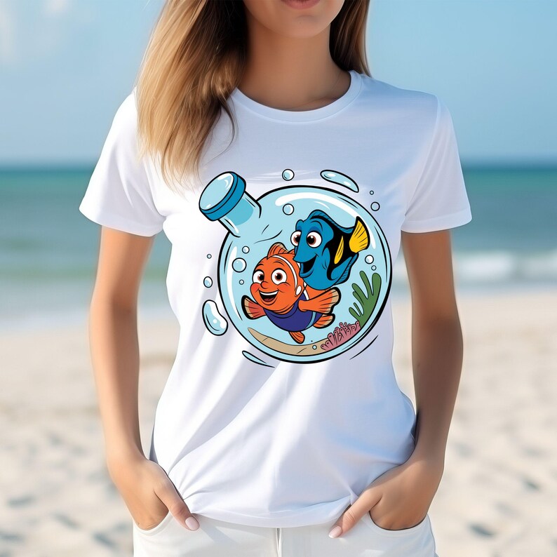 Nemo and Dory PNG Clipart, Cute Cartoon Fish Design in Ocean Bottle ...