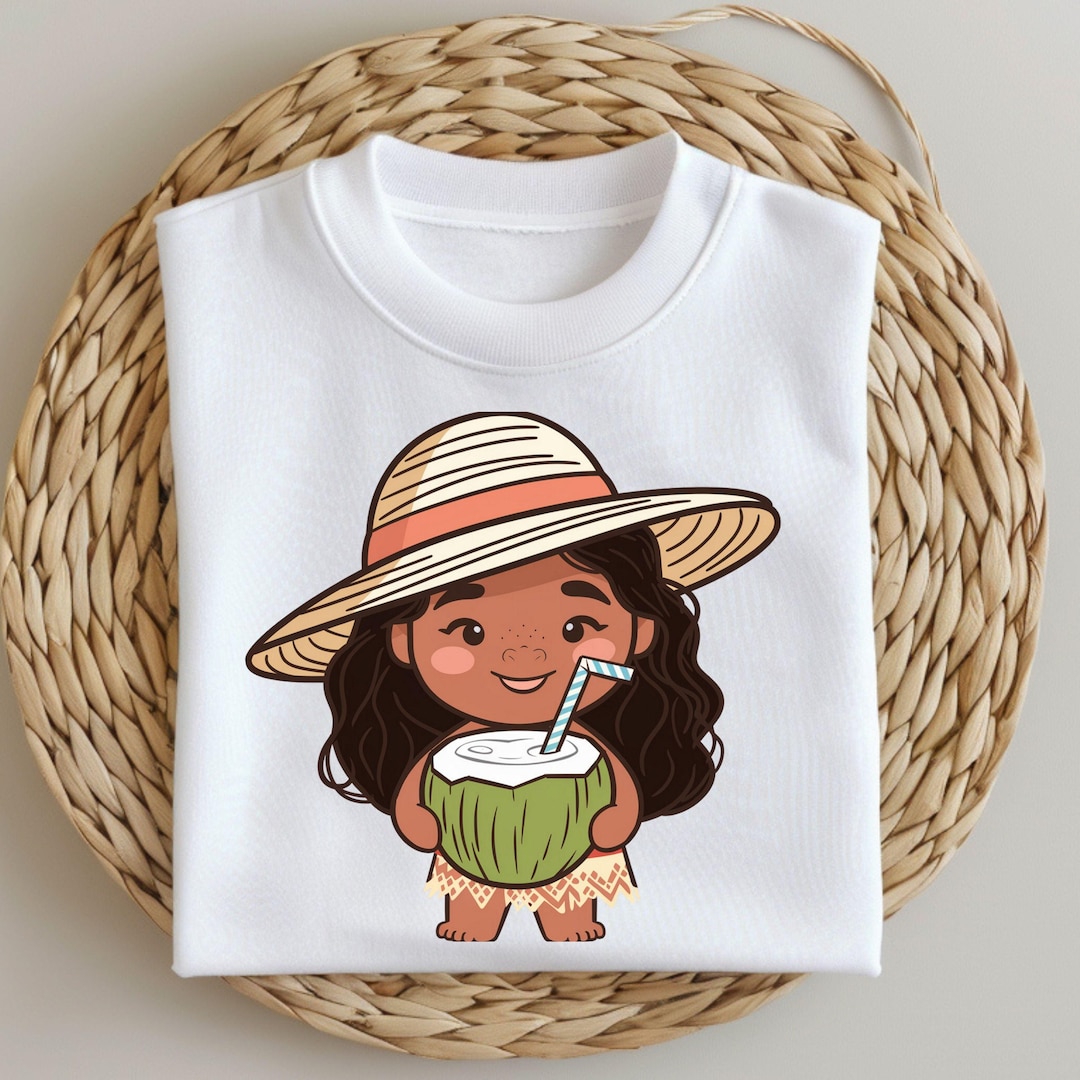 Tropical Moana Summer PNG, Cute Island Girl With Coconut Clipart, Beach ...
