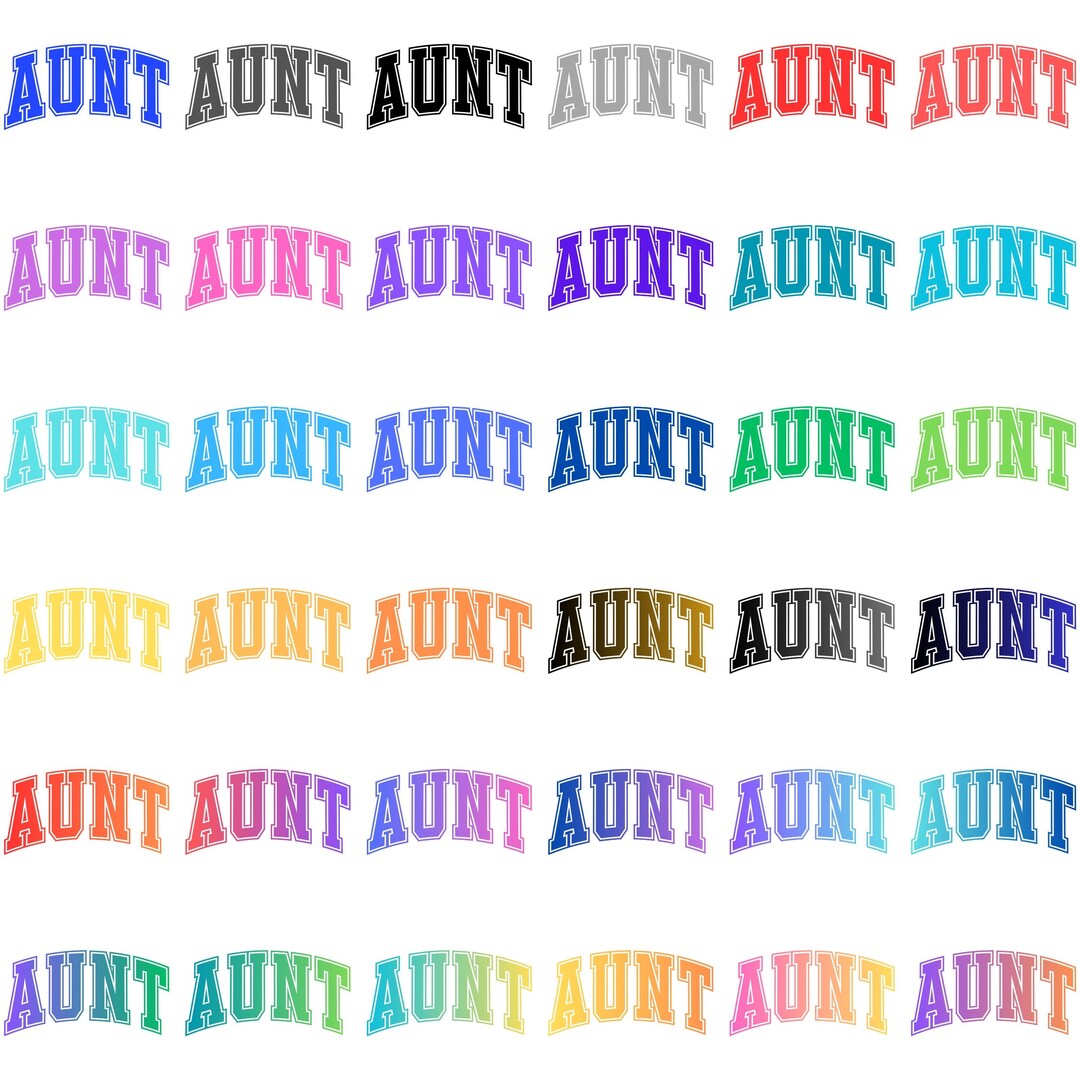 Retro Aunt PNG Bundle, Colorful Aunt Text Clipart, Groovy Sublimation ...