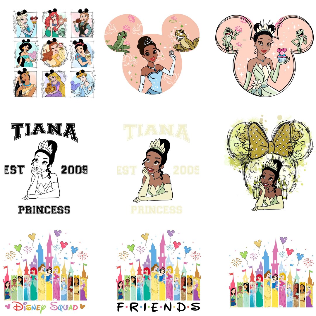 Princess Tiana PNG Bundle, Fairytale Castle Clipart, Mouse Ears Crown ...