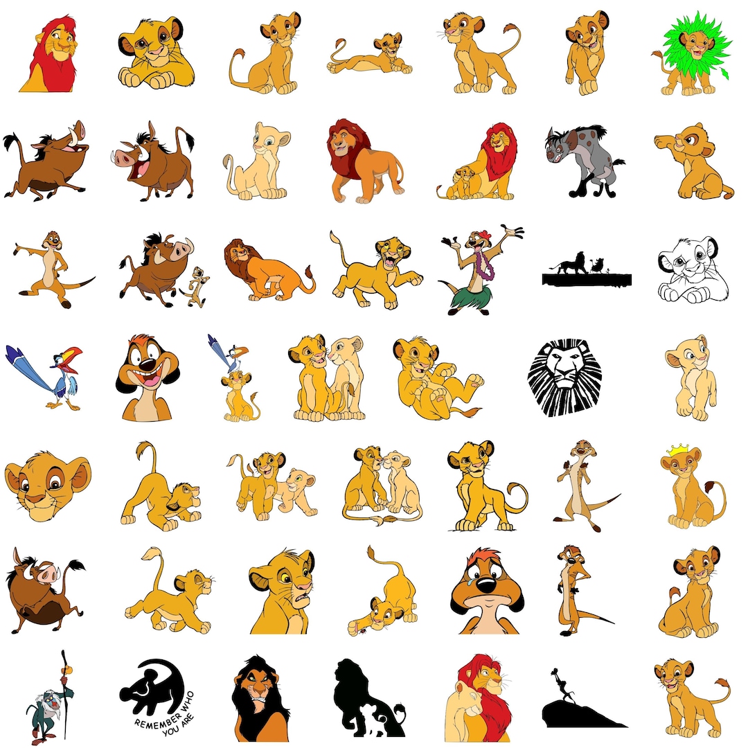 Paquete SVG del Rey León, clipart de Simba Mufasa bebé, archivos de ...