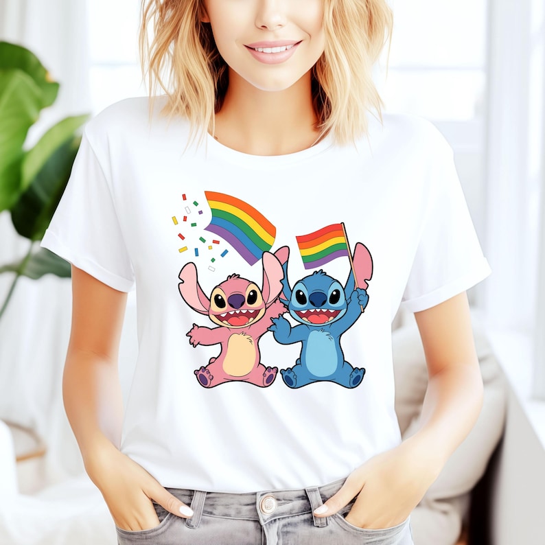 Stitch and Angel Pride PNG Bundle, LGBTQ Rainbow Clipart for Love and ...