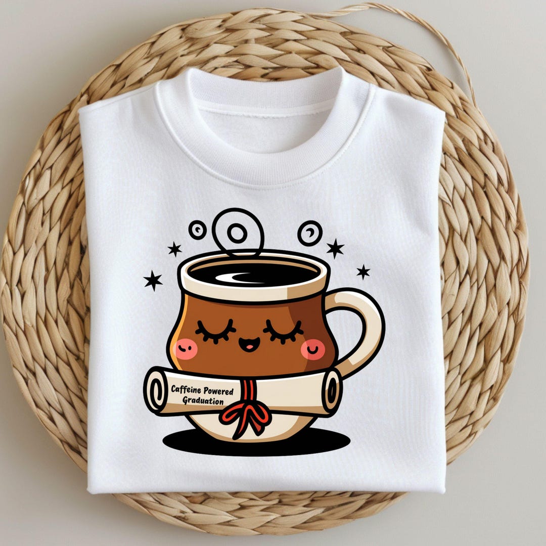 Caffeine Powered Graduation PNG, Funny Coffee Mug Grad Sublimation File ...