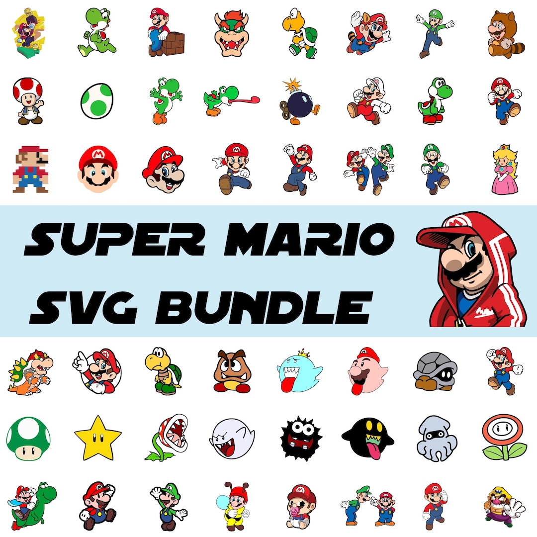 Super Mario SVG Bundle for Cricut and Sublimation, Mario Cut Files ...