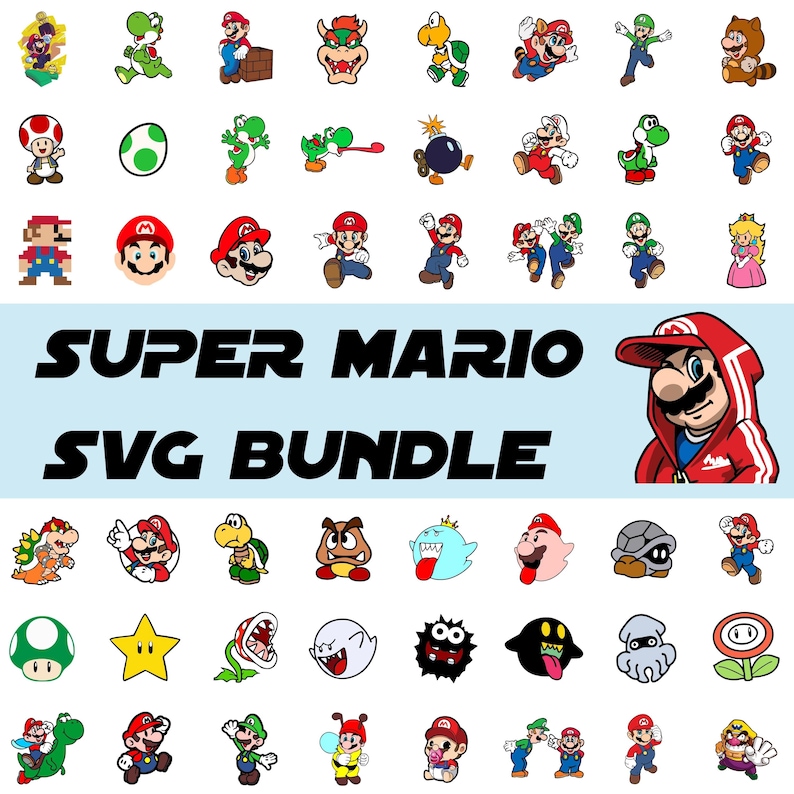 Super Mario SVG Bundle for Cricut and Sublimation, Mario Cut Files ...