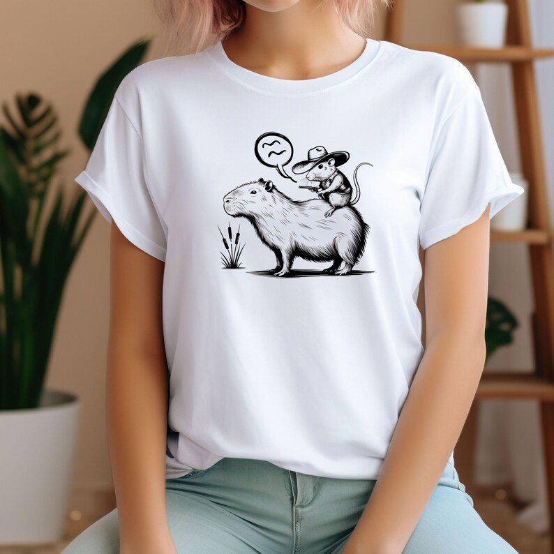 Funny Cowboy Mouse PNG, Capybara Animal Clipart, Western Style Cute ...