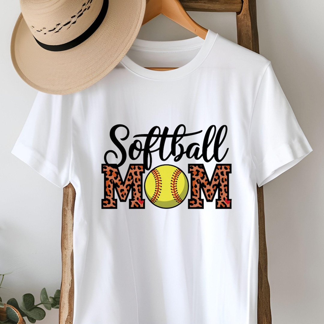 Softball Mom PNG, Leopard Print Sports Mom Sublimation Design, Game Day ...