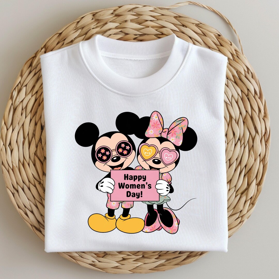 Women’s Day PNG, Cute Couple Clipart for Sublimation, Happy Women’s Day Design, Mickey Style ...