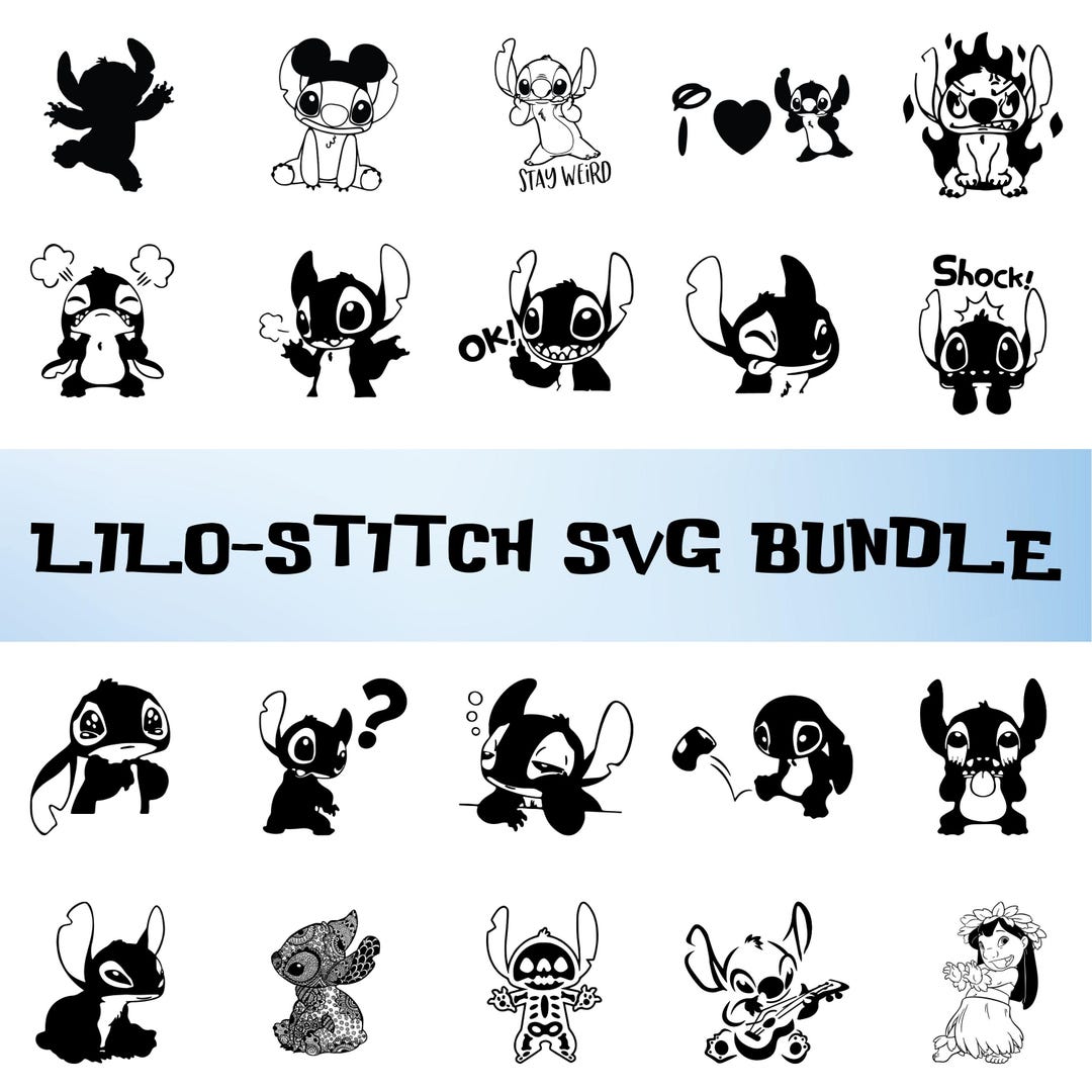 Stitch Svg Bundle, Cartoon SVG Bundle, Lilo and Stitch Bundle, Ohana ...