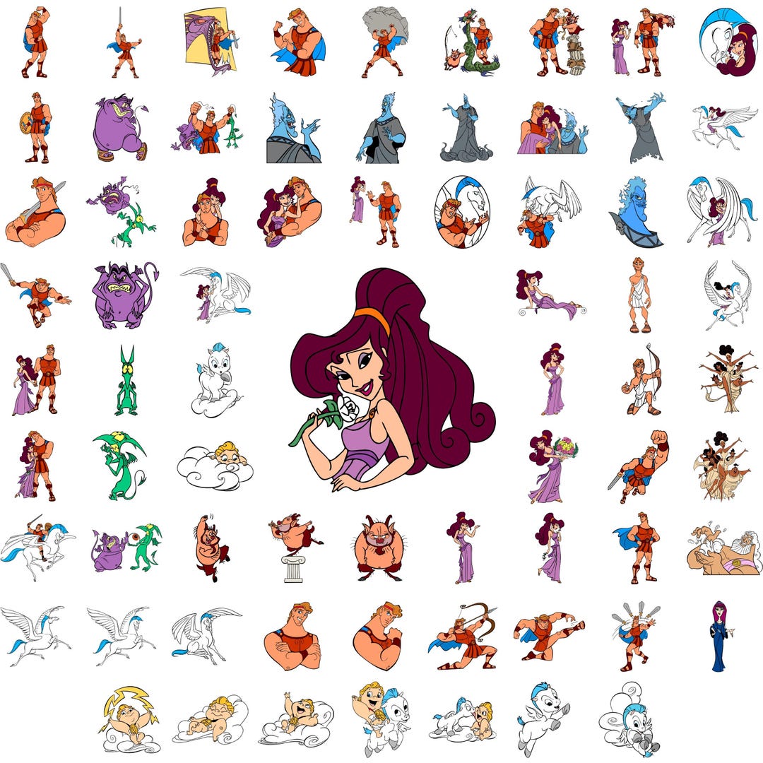 Hercules SVG PNG Bundle, Baby Hercules & Pegasus Clipart, Hades Megara ...