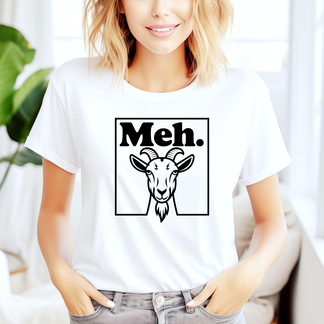Meh Goat PNG, Funny Minimalist Animal Clipart, Sarcastic Goat Head ...