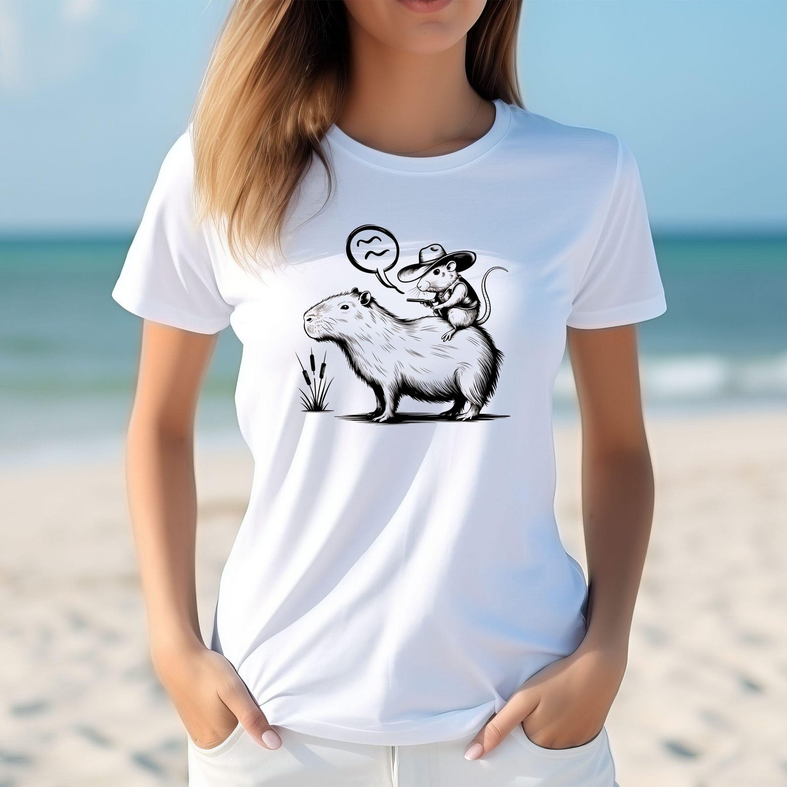 Funny Cowboy Mouse PNG, Capybara Animal Clipart, Western Style Cute ...
