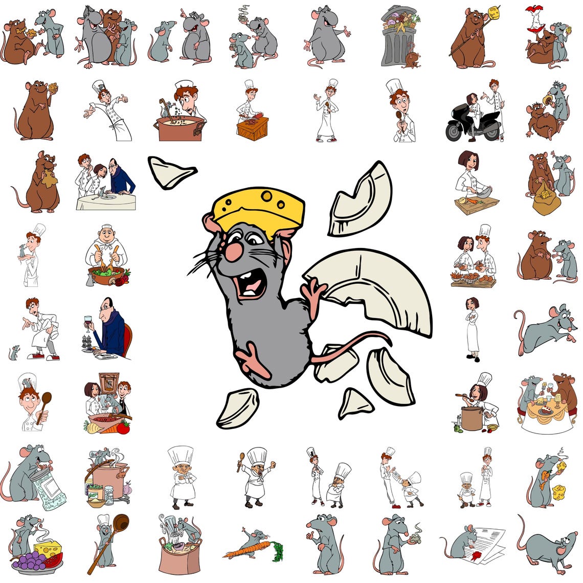 Ratatouille Clipart Bundle, Remy Chef Mouse PNG, Funny Kitchen Art for ...
