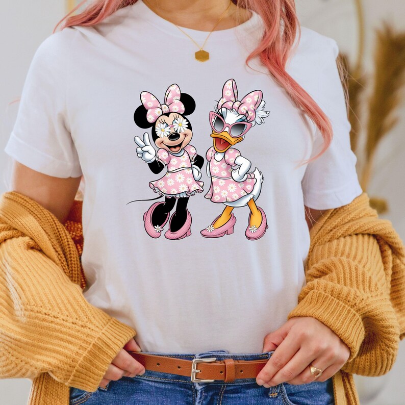 Minnie Daisy Cute PNG, Best Friends Pink Floral Clipart, Matching ...