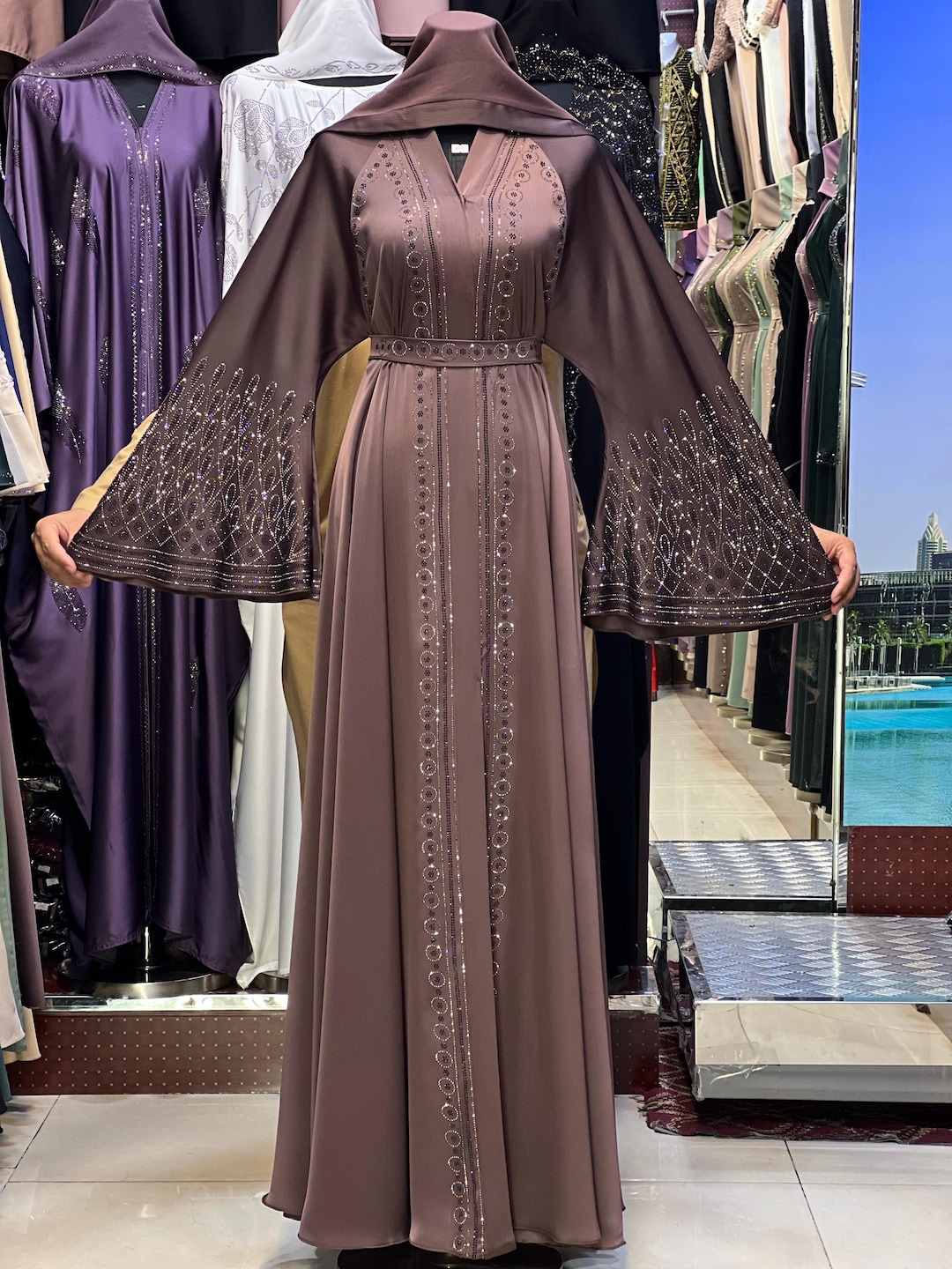 Elegant Abaya for Women – Luxury Dubai Style Caftan – Modest Long Dress With Embroidery – Classy ...