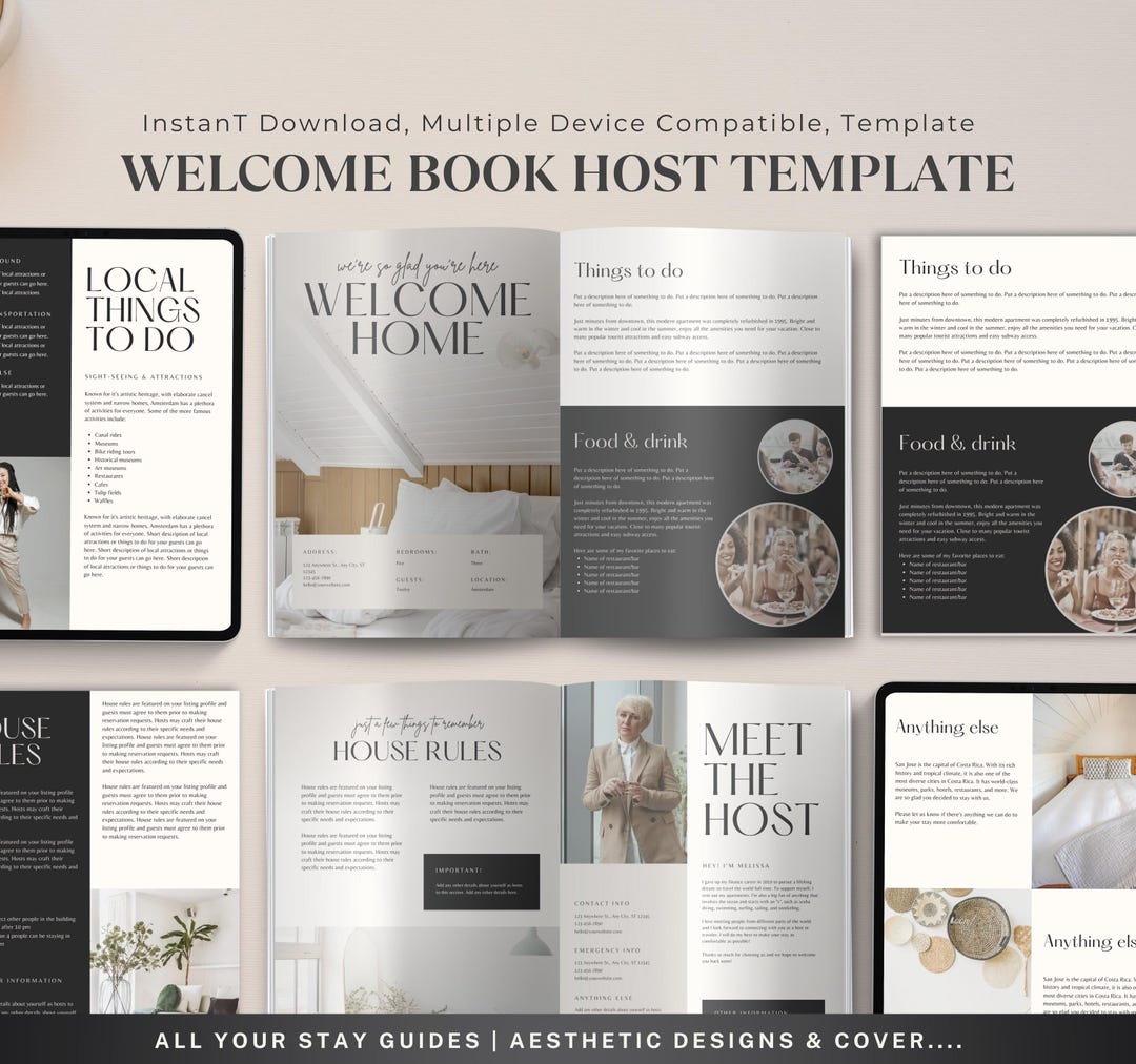 Welcome Book Host Template, Airbnb Welcome Guide, Vacation Rental ...