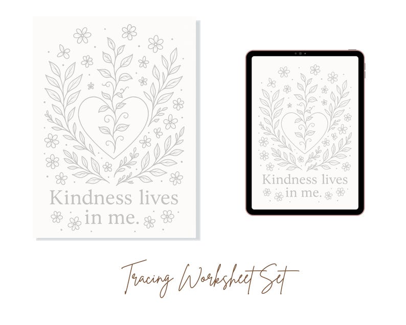 Tracing Affirmation Pages, Gentle Support Series, Mindful Doodle ...