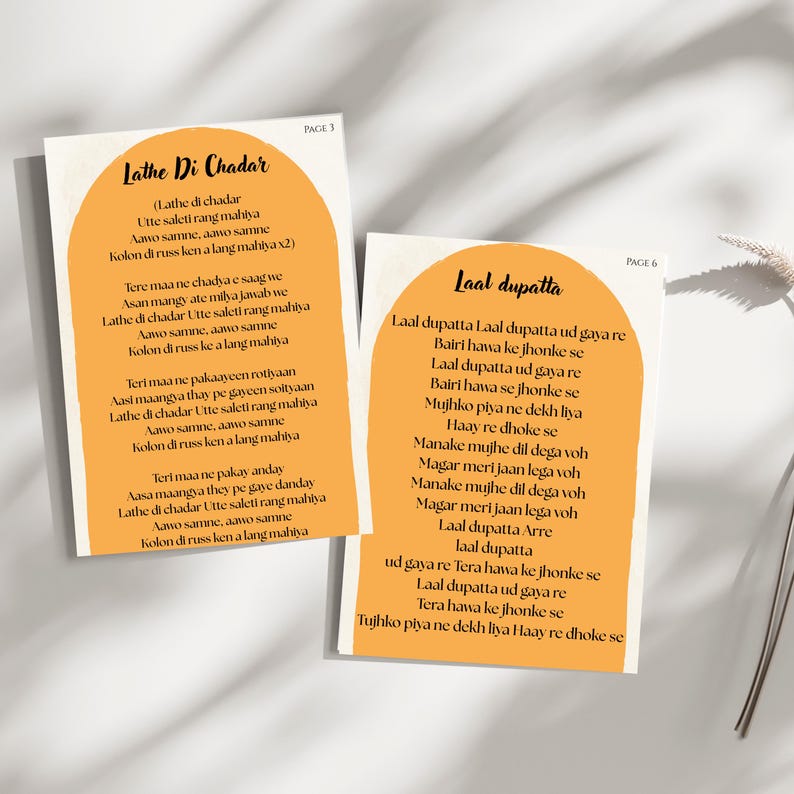 Dholki Song Book | 20+ Songs | Editable Digital Download | Printable ...