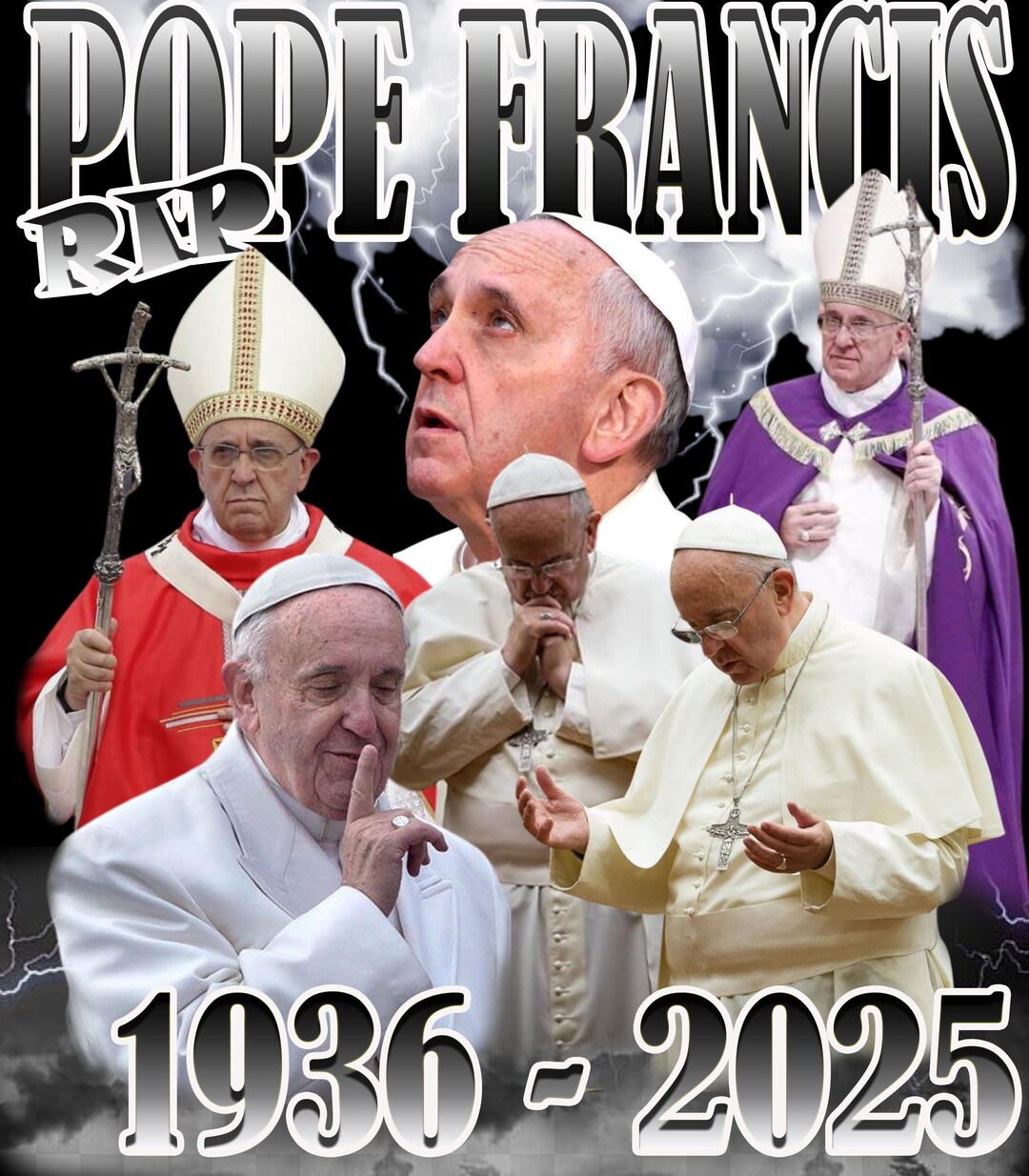 Rip Pope Francis PNG File, Rip 1936-2025 Digital FILE, PNG Ready Print ...