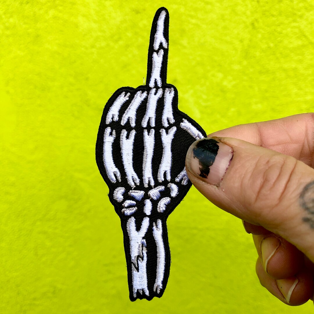 FU Skeleton Hand Patch - Etsy