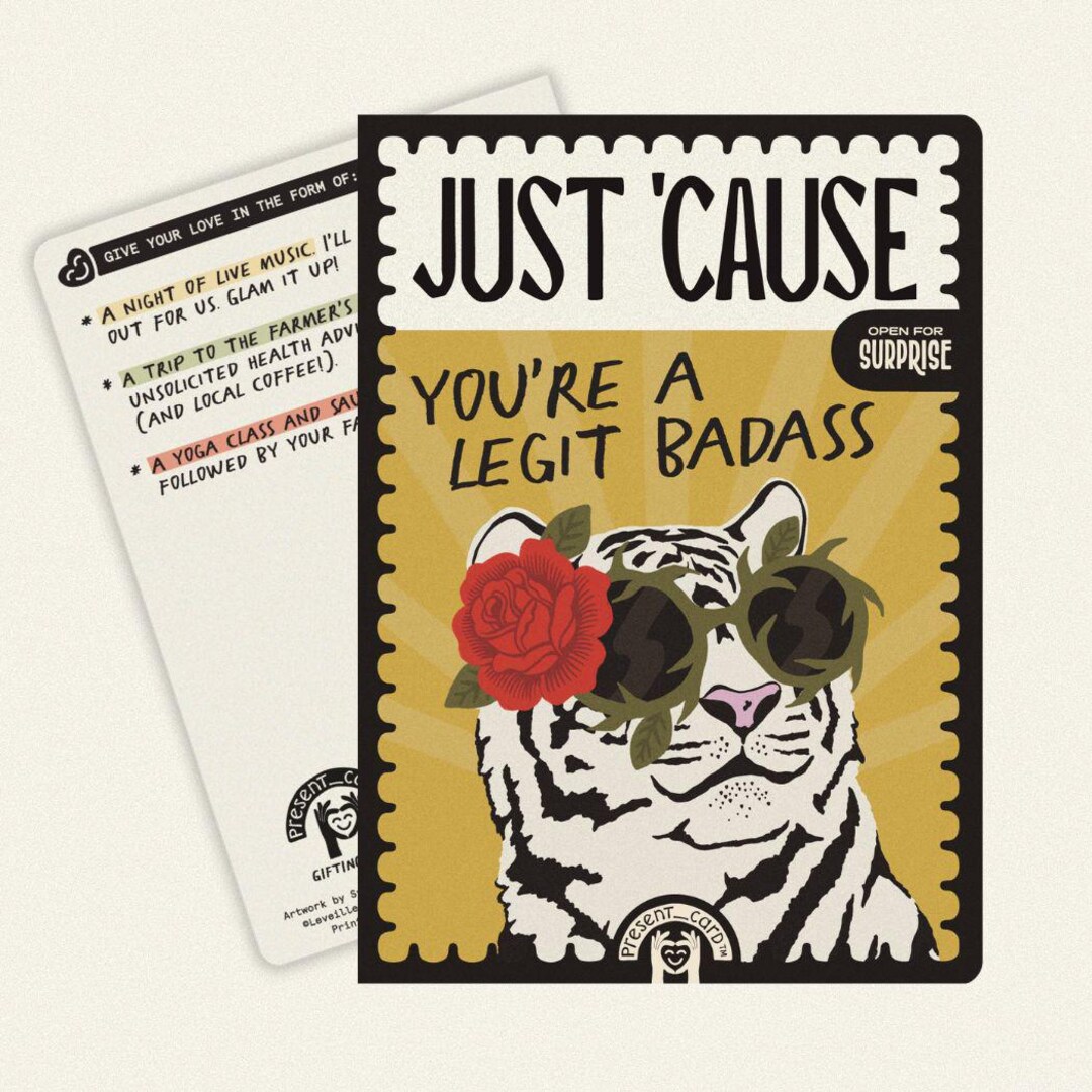 Presentcard™ | You're a Legit Badass - Funny Best Friend Card, Encouragement Card, Empowering ...