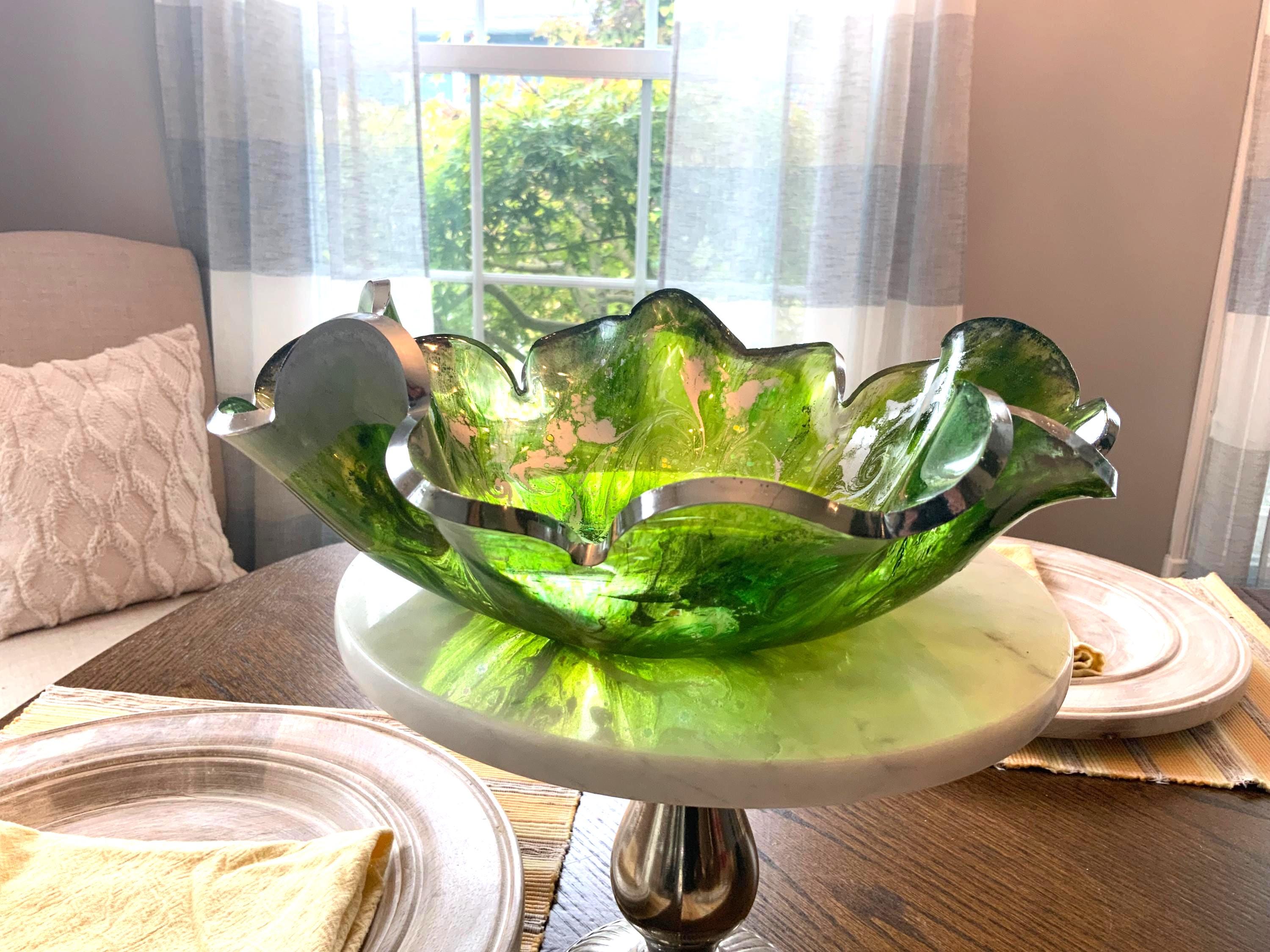 Resin Emerald Swirl Decorative Bowl - Etsy