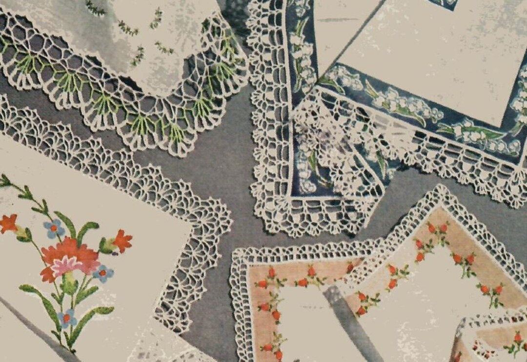 Handkerchief Edgings - Vintage Crochet Pattern X 4 - Instant Digital ...