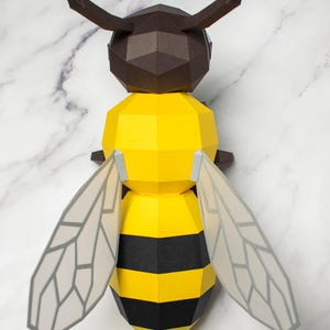 Bee Papercraft Template PDF SVG DXF | Low-poly Insect Model | Printable ...