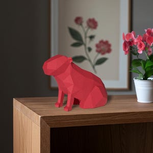 Capybara Papercraft Template PDF SVG DXF | 3D Low-poly Animal ...