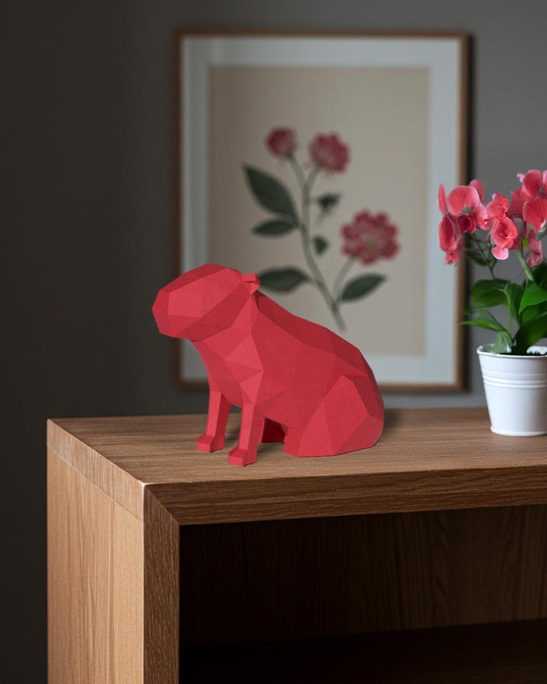 Capybara Papercraft Template PDF SVG DXF | 3D Low-poly Animal ...