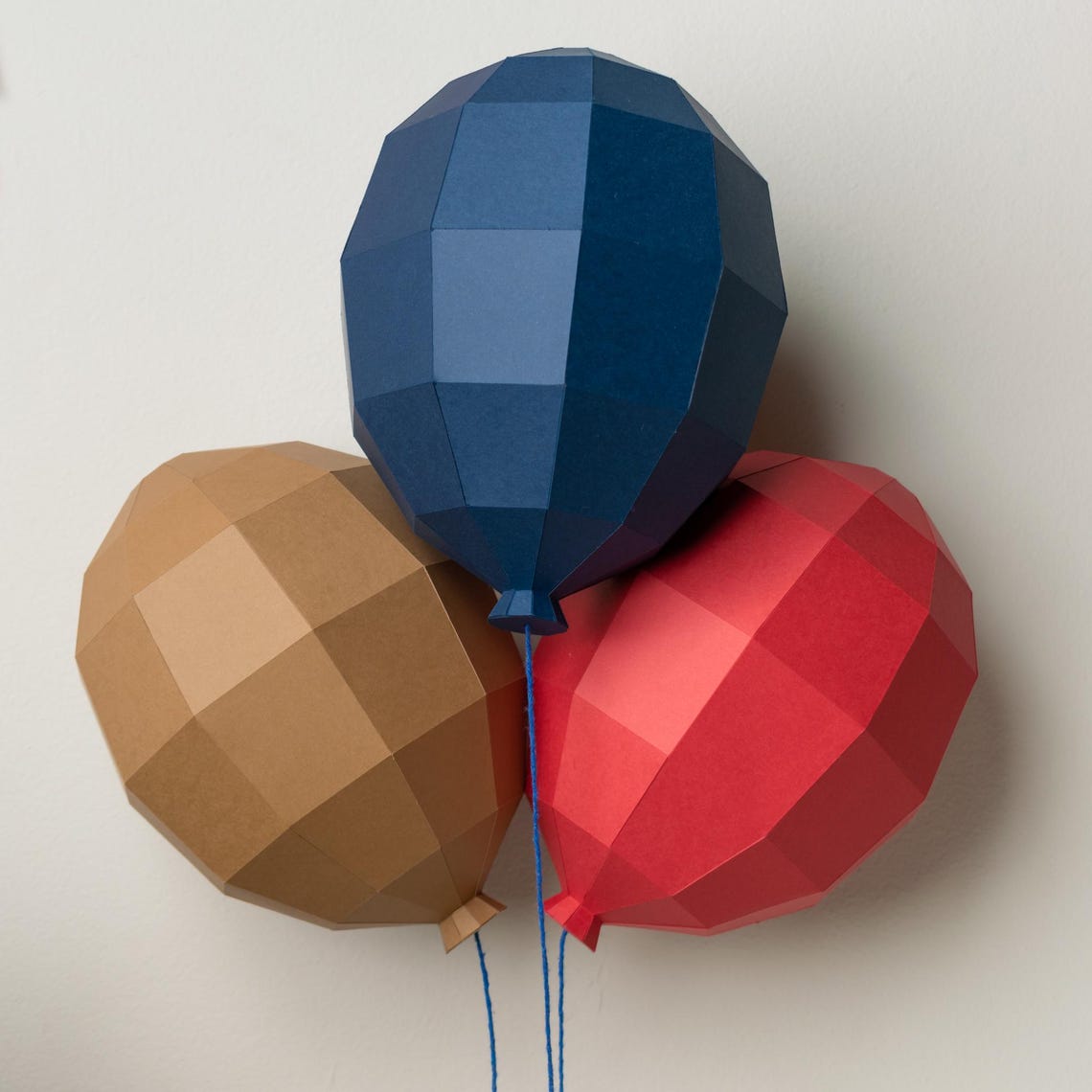 3D Low-poly Balloon Template | DIY Papercraft Party Decor (pdf, Svg ...