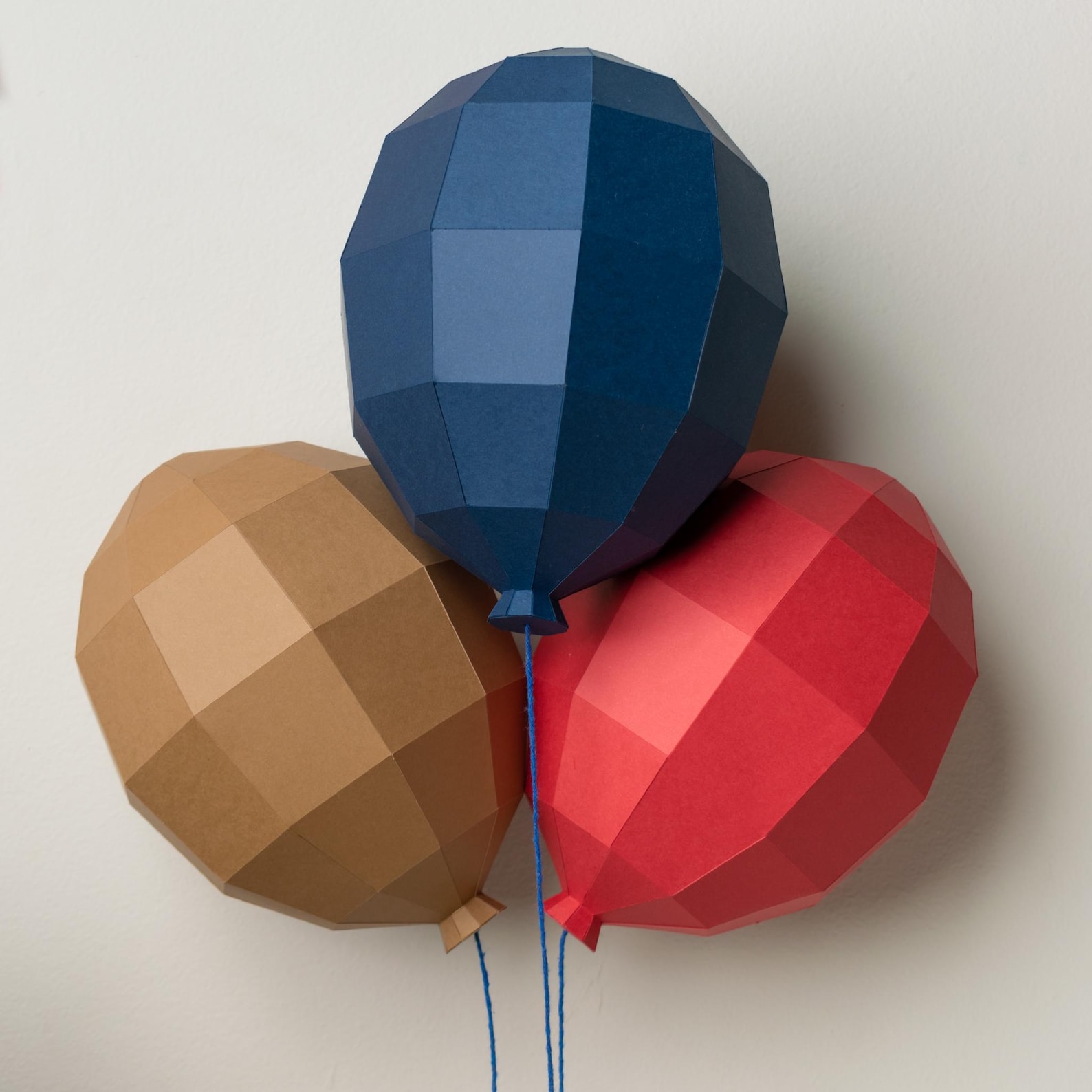 3D Low-poly Balloon Template | DIY Papercraft Party Decor (pdf, Svg ...