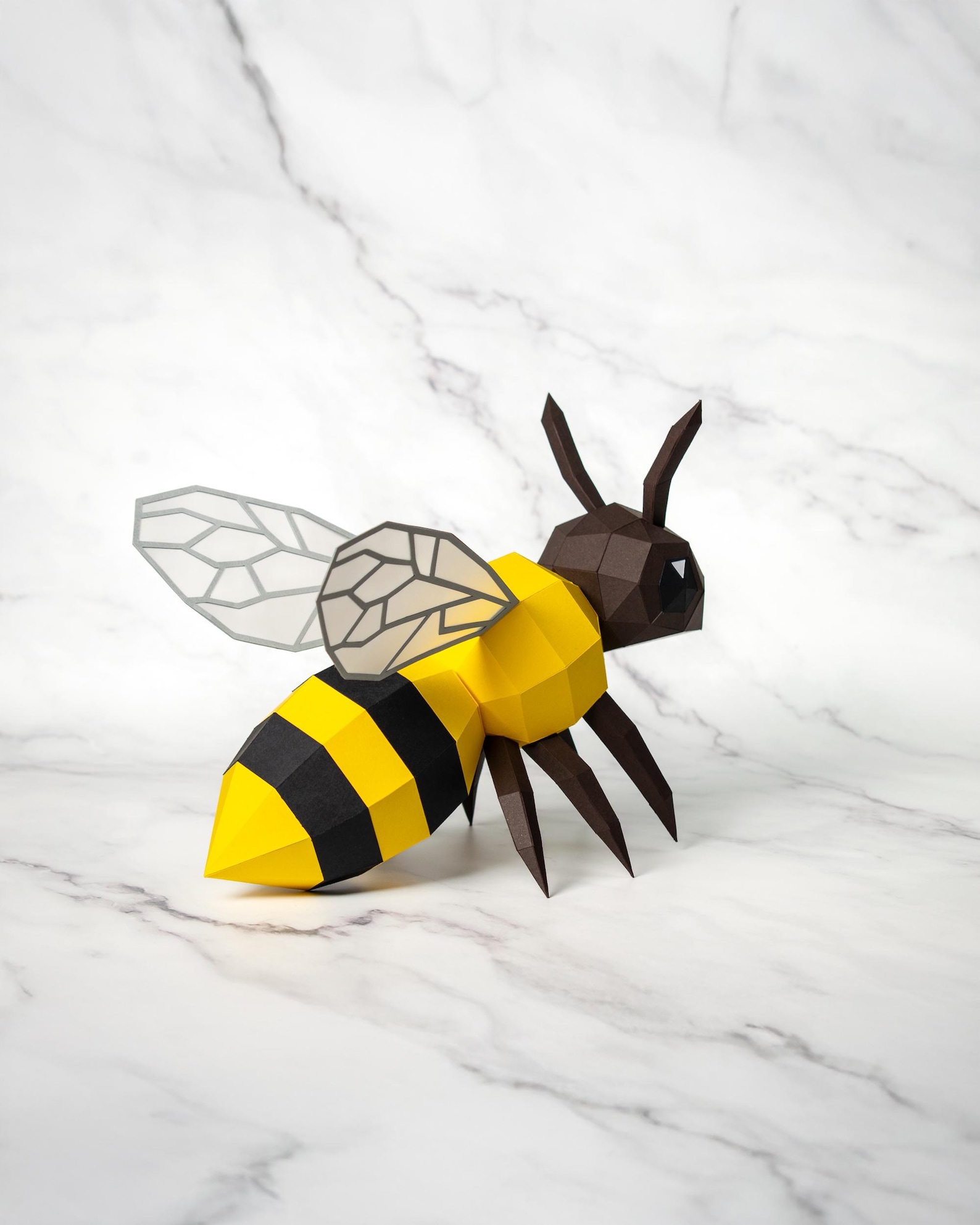 Bee Papercraft Template PDF SVG DXF | Low-poly Insect Model | Printable ...